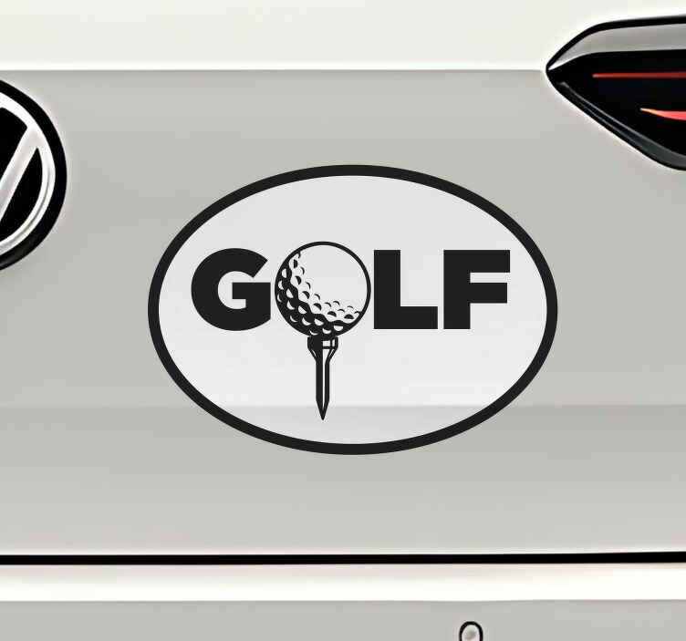 Golf icon with text car sticker