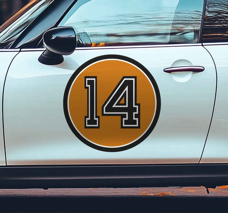 Retro sport number car sticker
