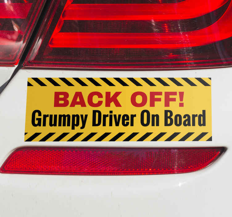 Back off car sticker
