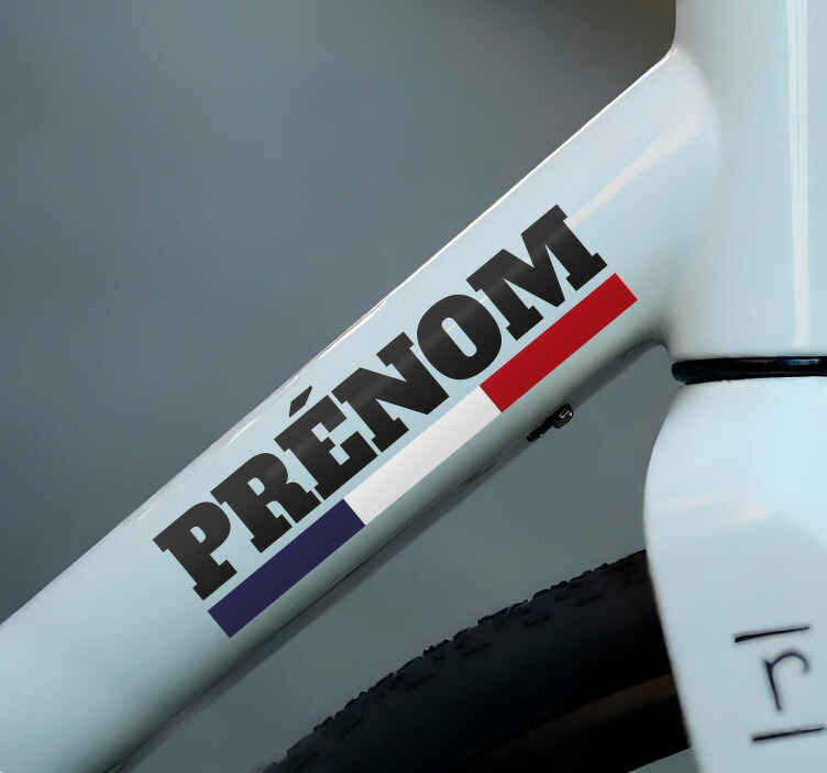 Autocollant vélo personnalisé avec drapeau