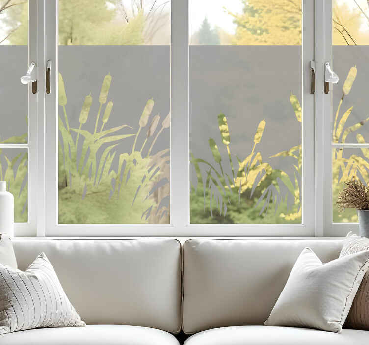 Adesivo per vetro canne ed erbe