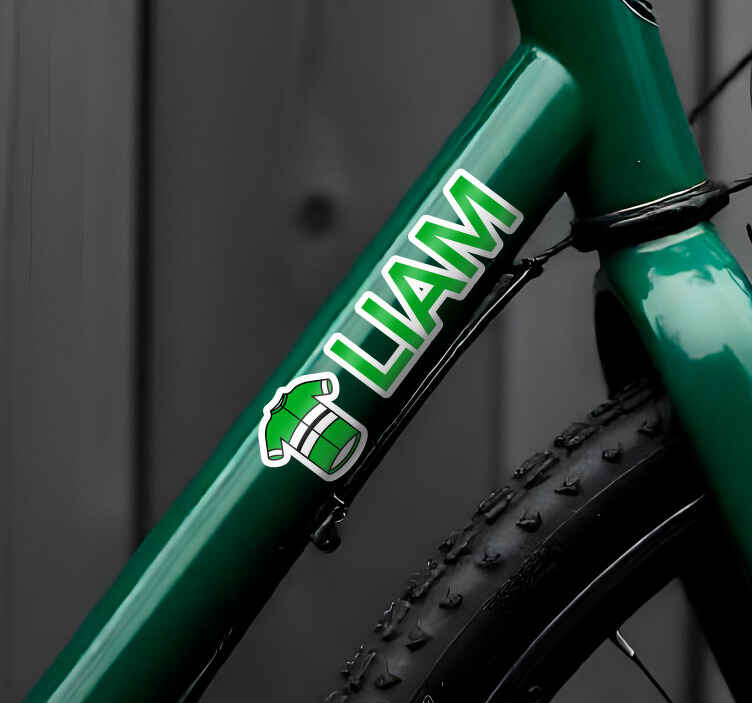 Sticker vélo maillot cycliste vert personnalisé