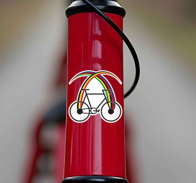 Stripes and bicycle design bike sticker