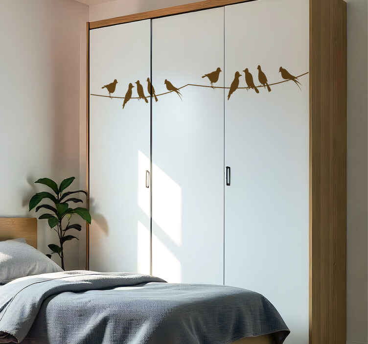 birds on wire furniture sticker