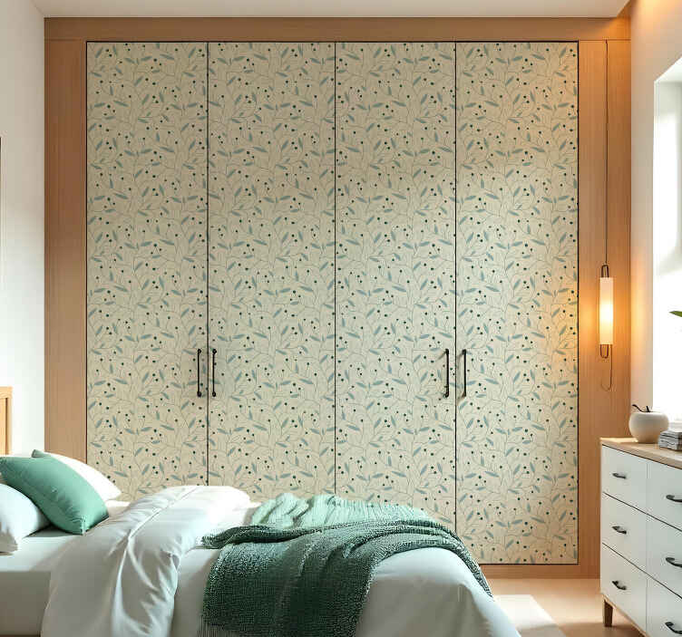 sticker pour porte placard branches minimalistes