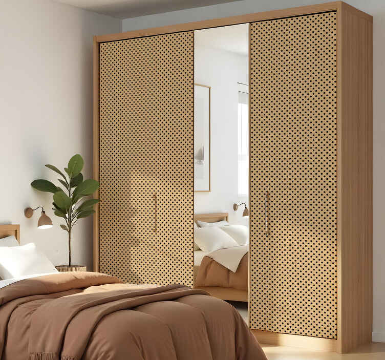 sticker pour porte placard motif à pois