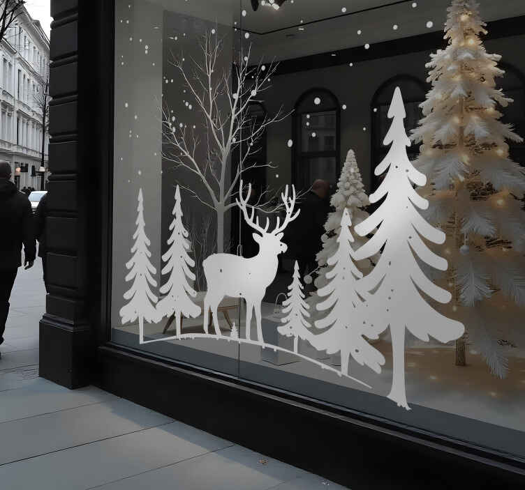 wintertime scene Christmas sticker