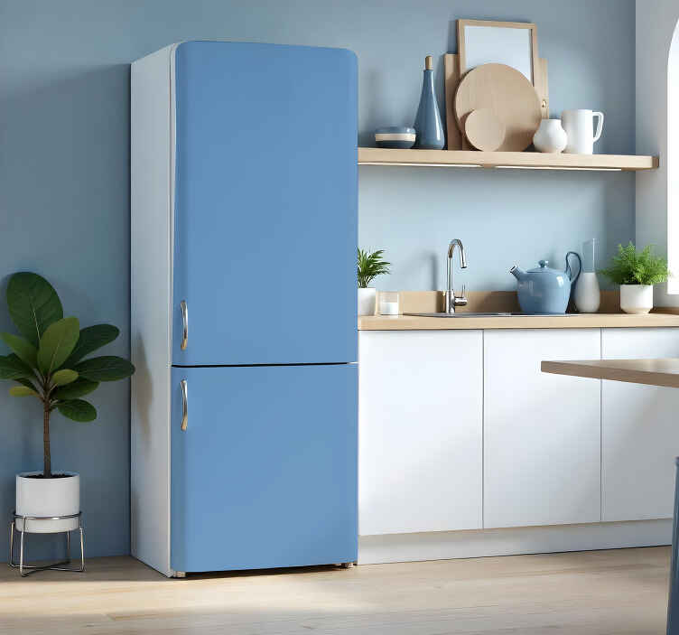Monochrome blue fridge sticker