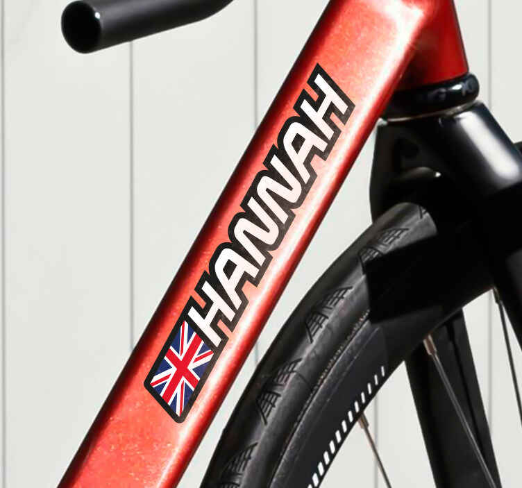 UK flag bike name sticker