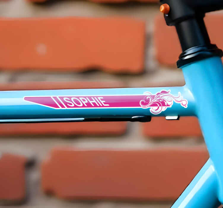 Pink elegant bike sticker