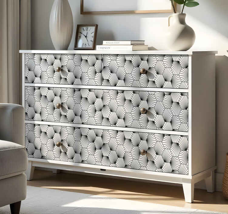 hexagonal patter with lines furniture sticker