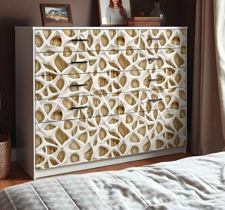abstract 3d with wood furniture sticker