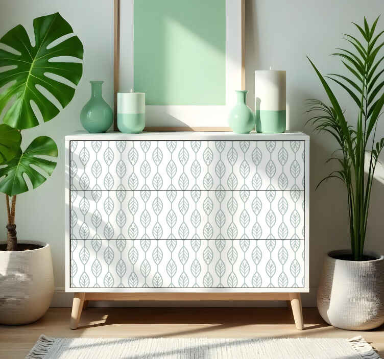 outlined leaves furniture sticker