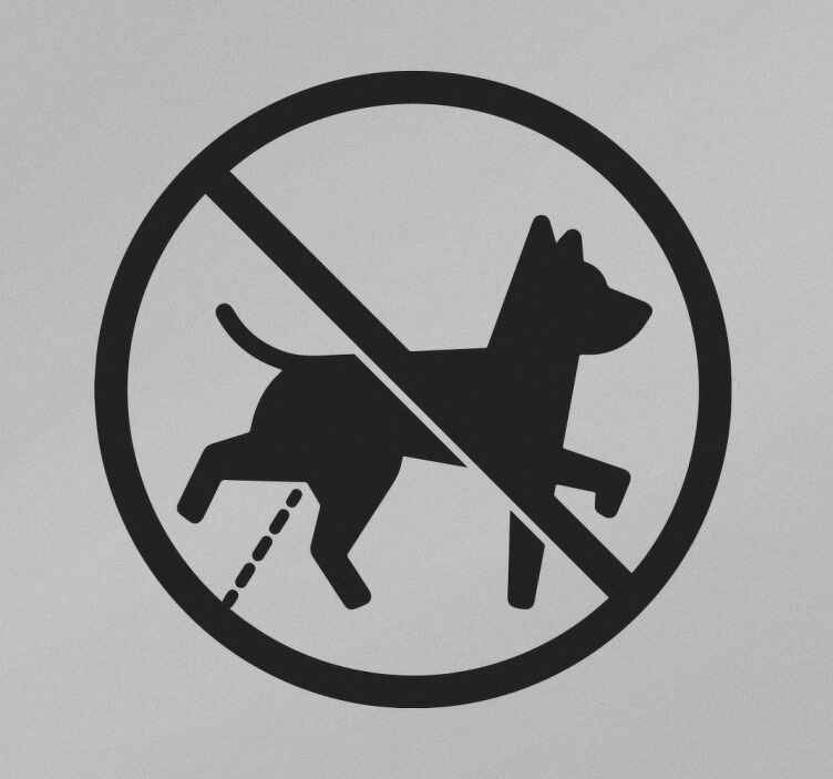 No dog pee sign sticker