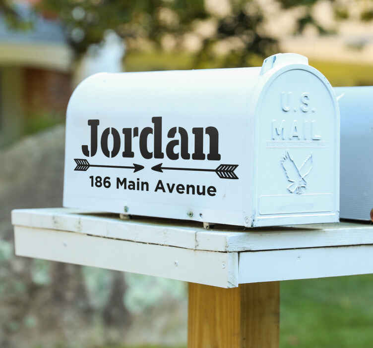 Custom mailbox name and street postbox sticker