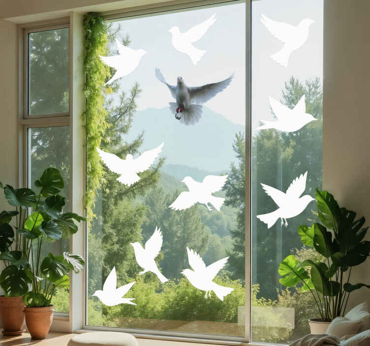 10 birds anti-collision window sticker