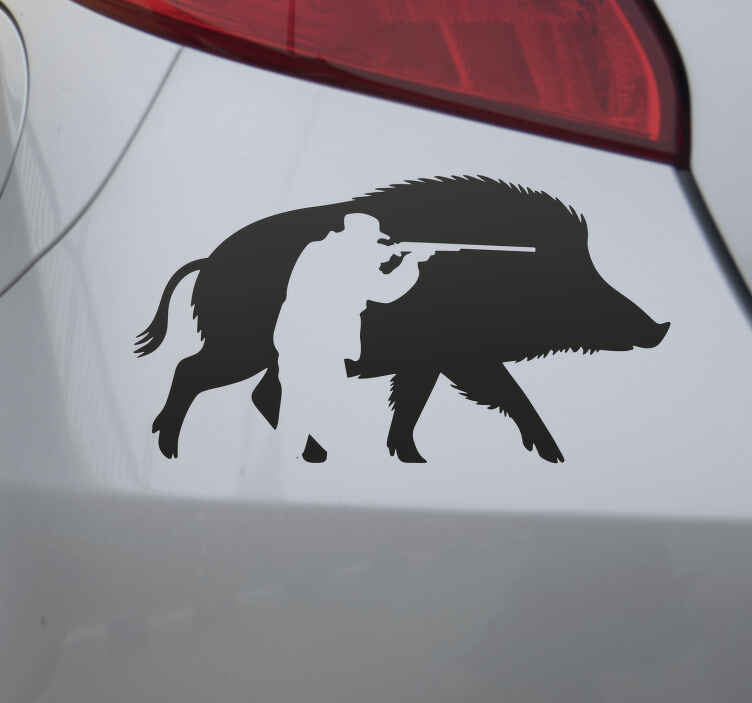 wild boar hunting car sticker