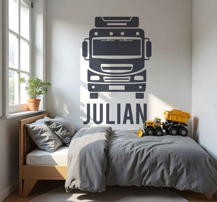 personalized name truck toy sticker