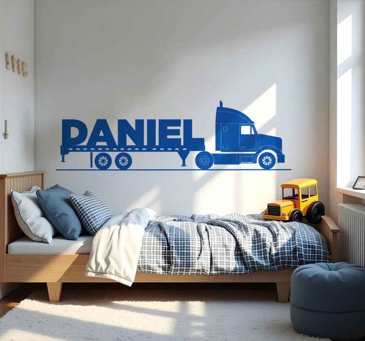 long truck with name toy sticker