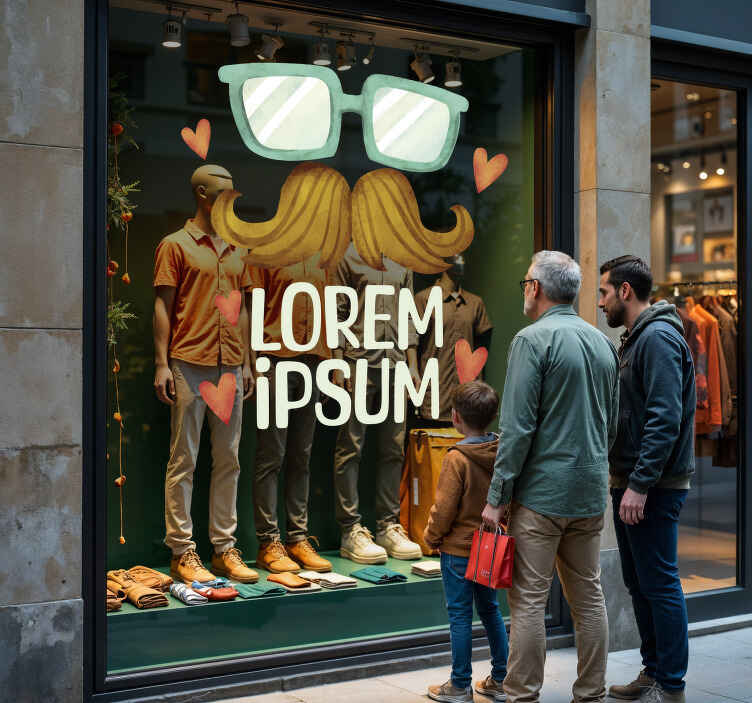 father's day custom text shop window sticker