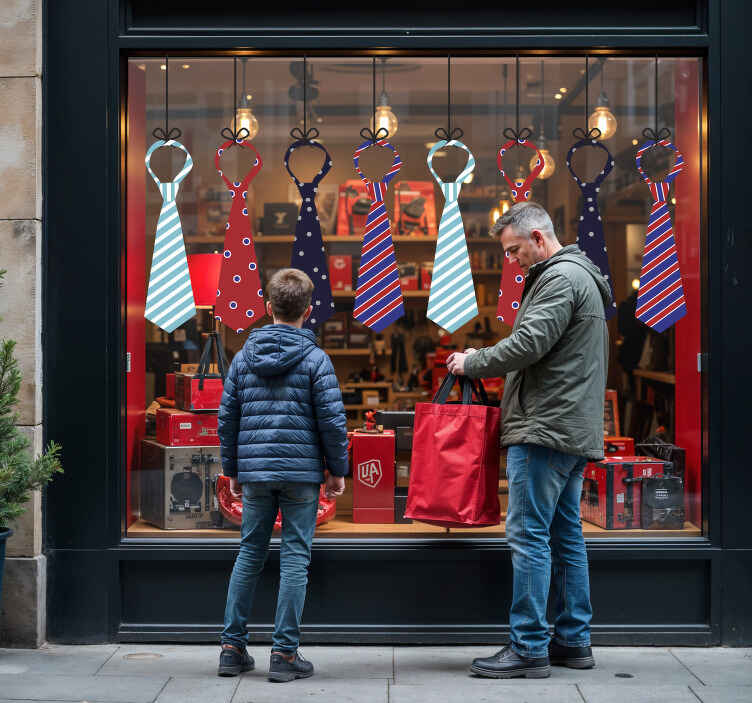 hanging ties shop window sticker