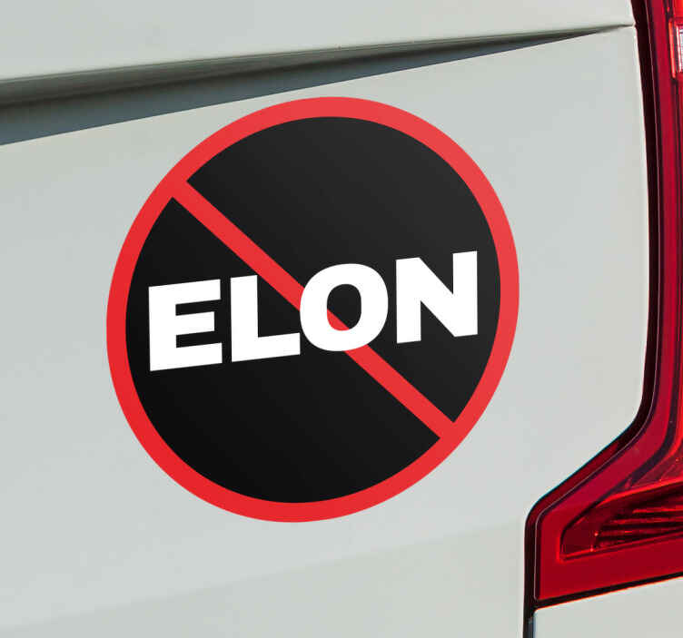 "No Elon" car sticker