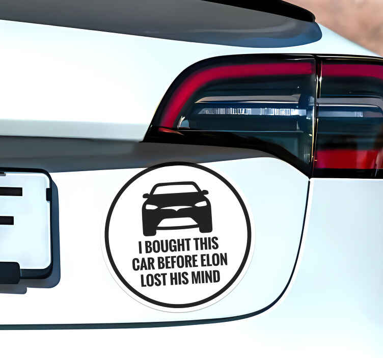 "Tesla" car sticker