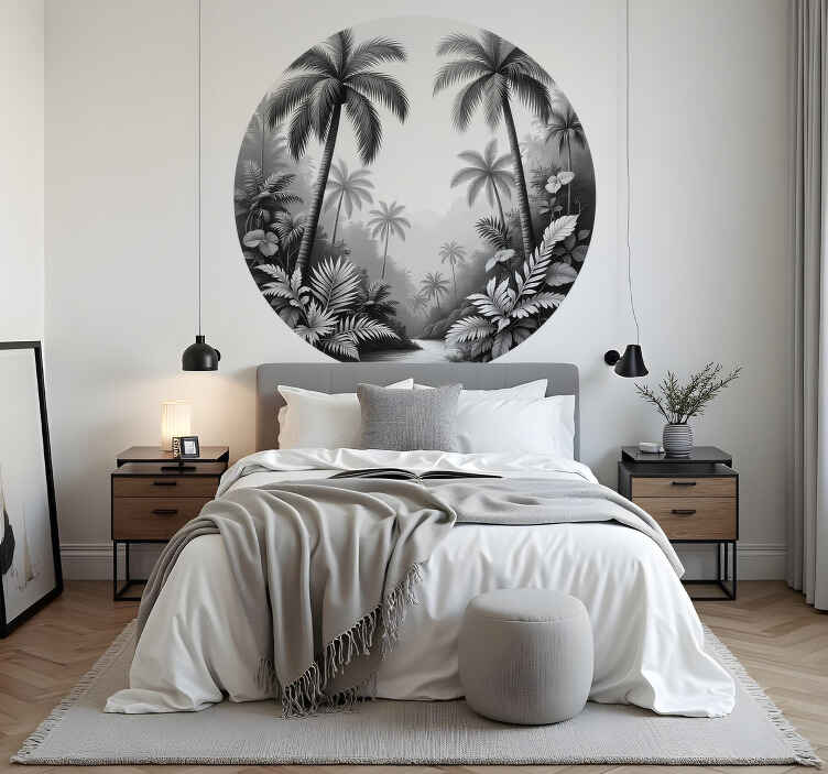 Gray fern forest wall sticker