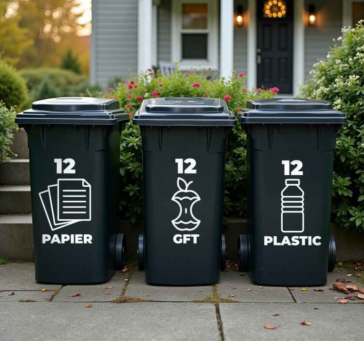 Huisnummer scheiding container sticker