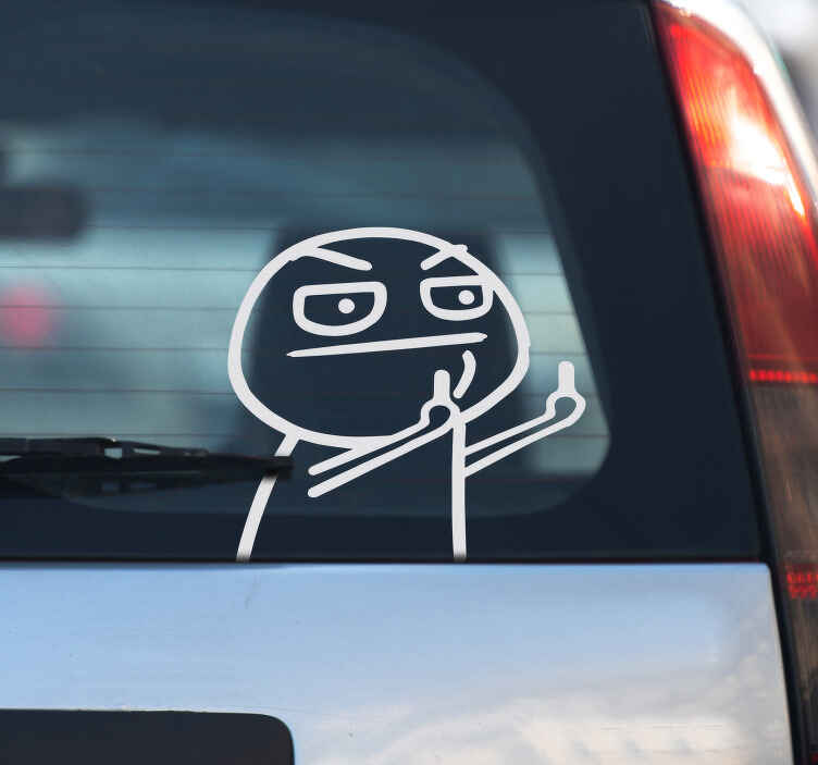 Fun design to show fingers car sticker