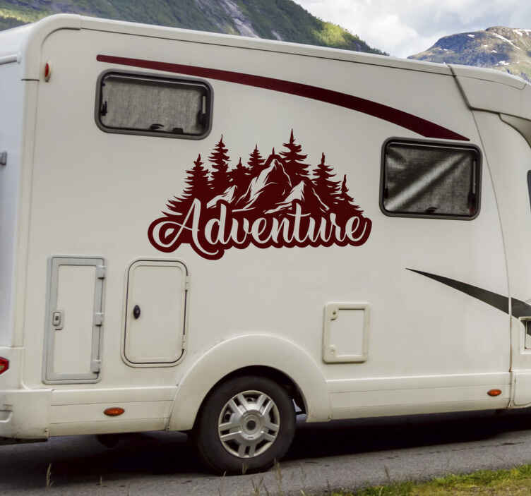 Mountain adventure campervan decal