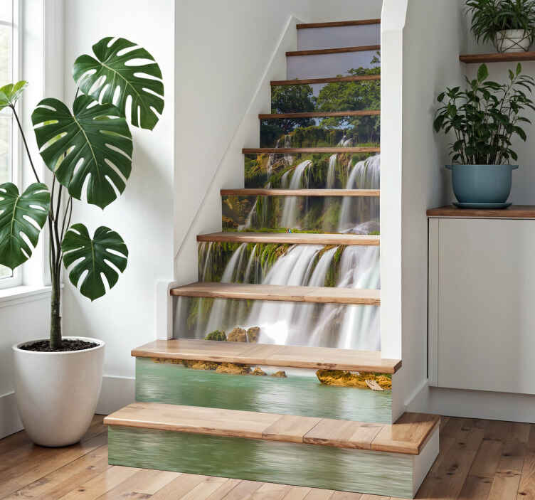 Nature waterfall stair riser sticker