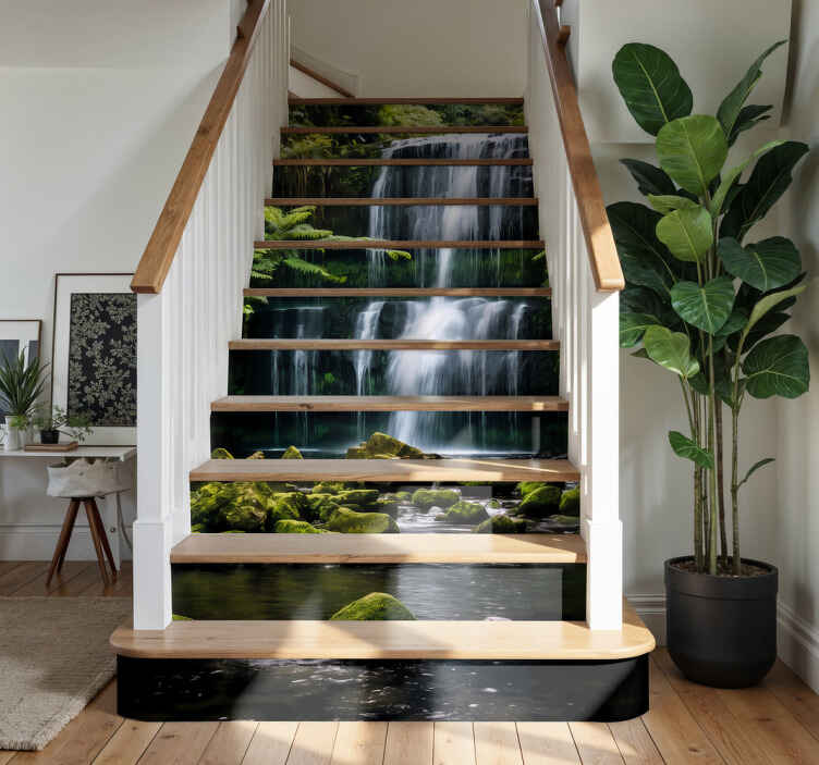 Waterfall stones stair riser sticker