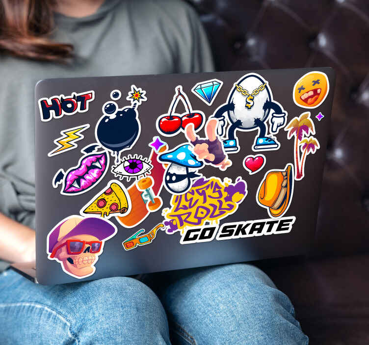 Designs set laptop sticker