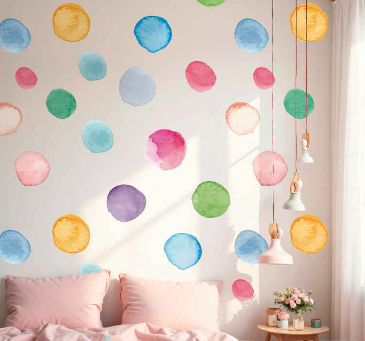 Pastel multicolor dots wall sticker