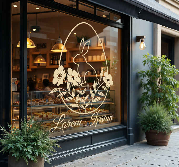 Easter day custom text shop window sticker