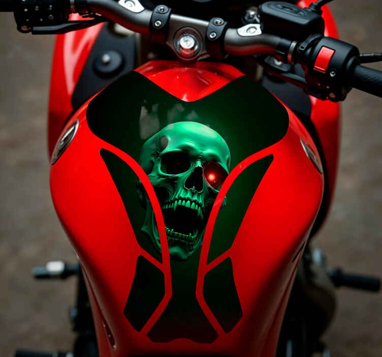 Scary skull motorbike sticker