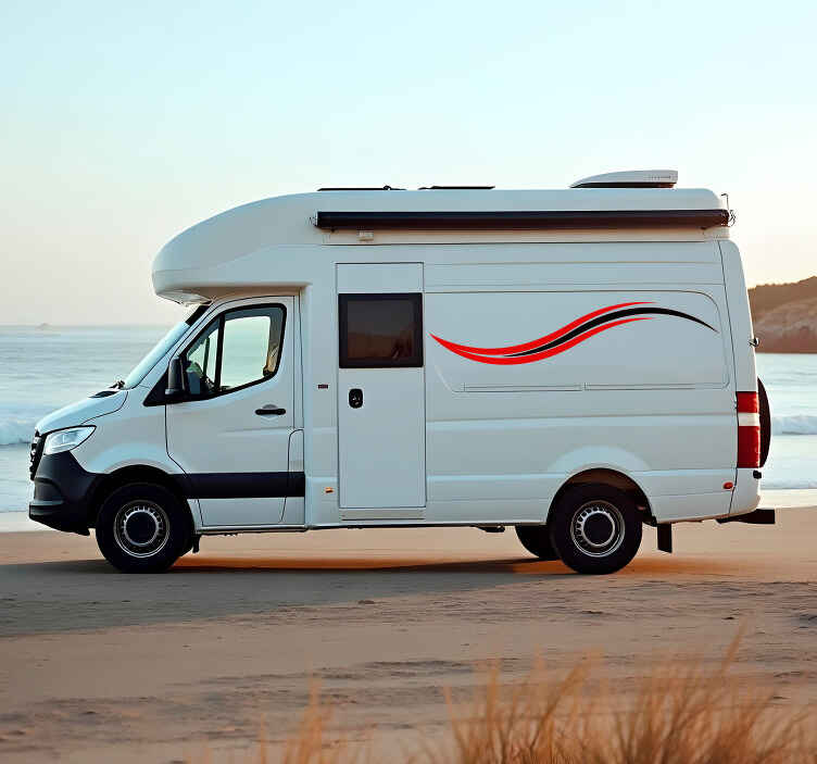 Wavy stripes campervan decal