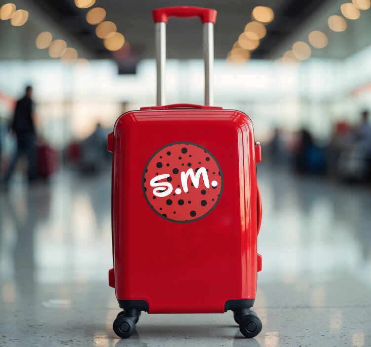 Suitcase Initials for kids customisable sticker