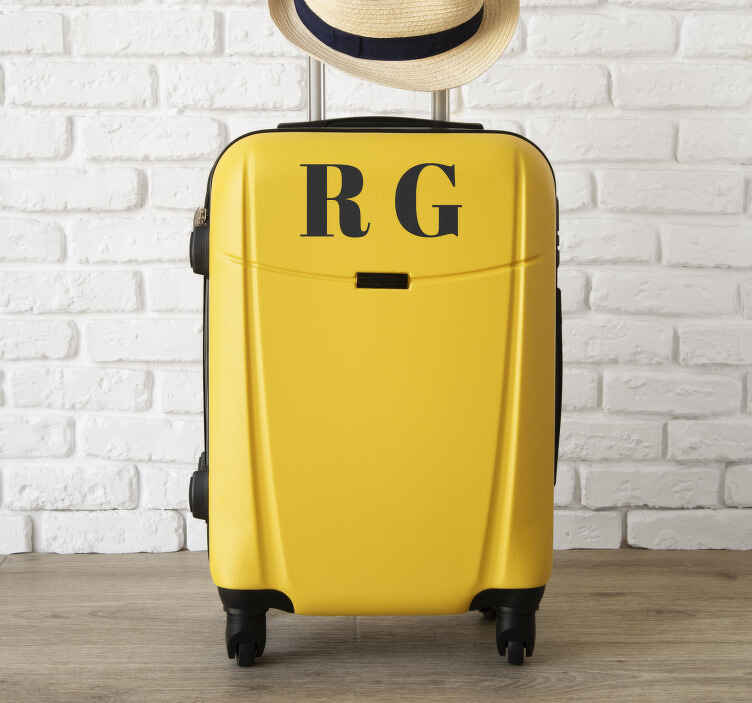 Suitcase Initials customisable sticker