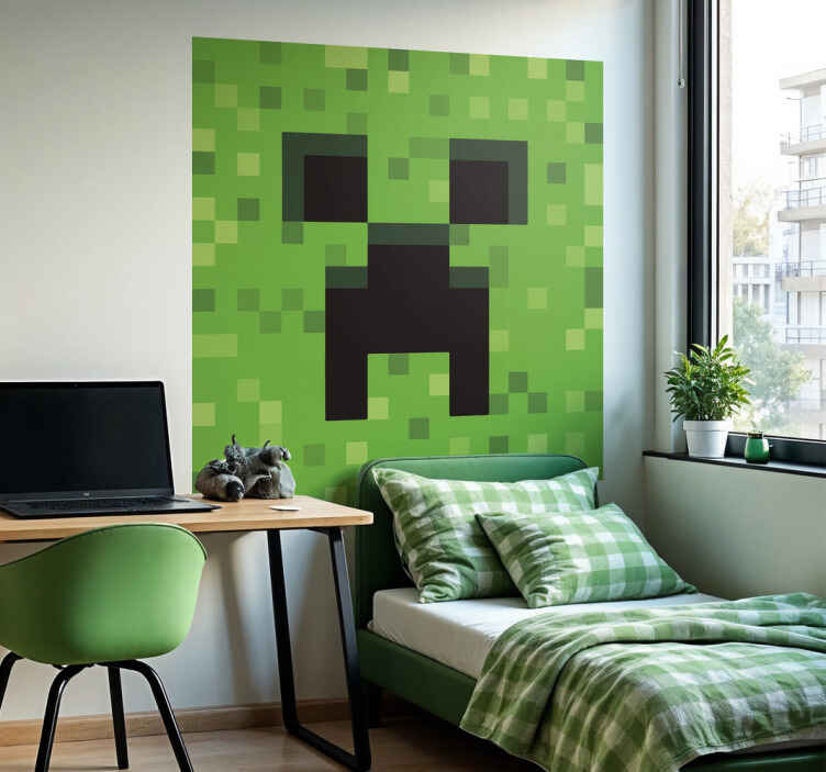 Vinilo gamer cara pixelada