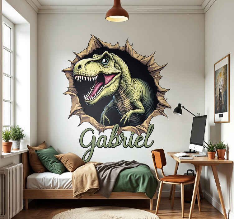 3D effect with name wall sticker