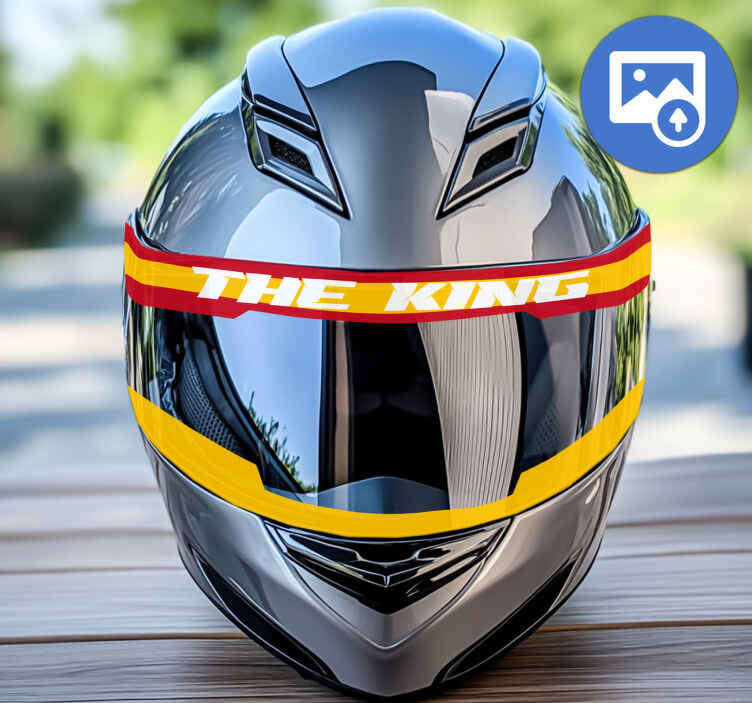 Helmet visor design with flag motorbike sticker