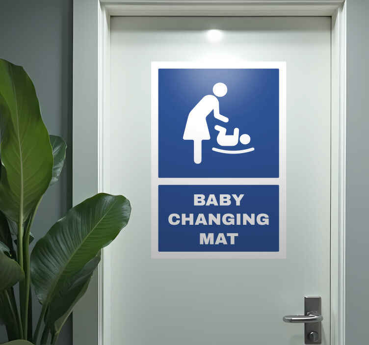 "Baby changing mat" door sticker