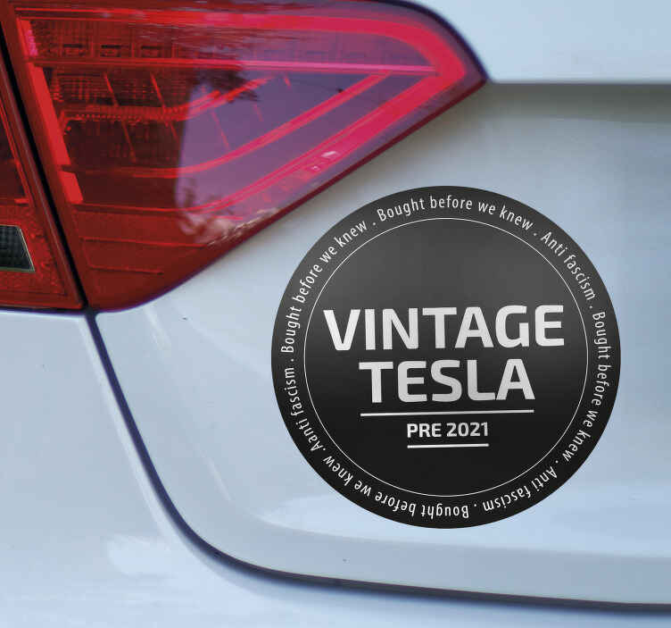 Vintage Tesla car sticker