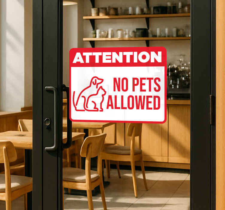 no pet allowed sign butiksvinduer klistermærke