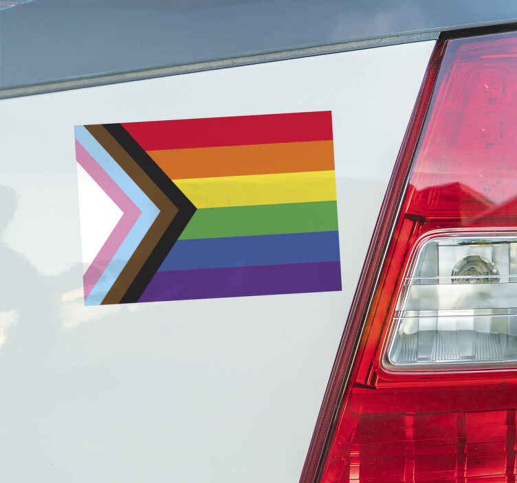 LGBTQ Progress flag car sticker