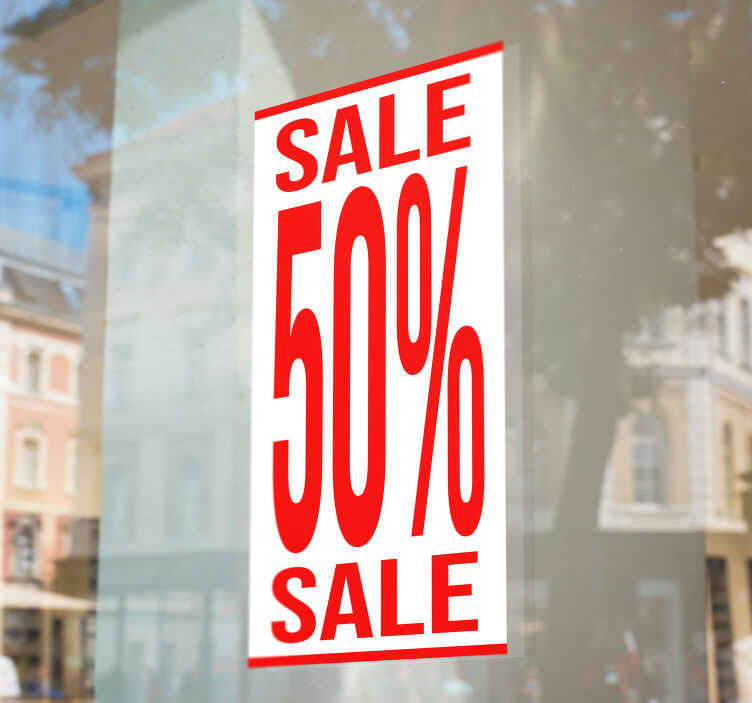 Elongated format discount sales sticker