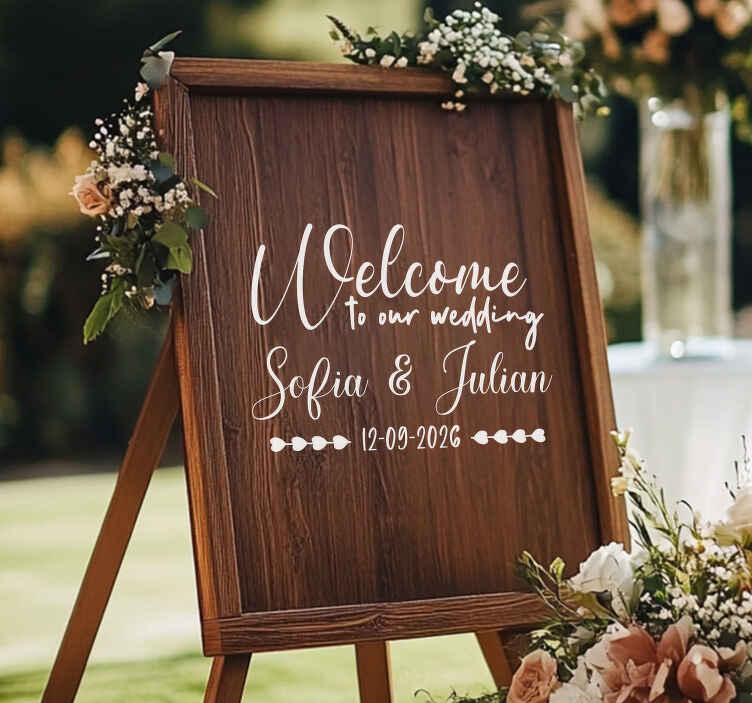 Custom wooden plank wedding sticker