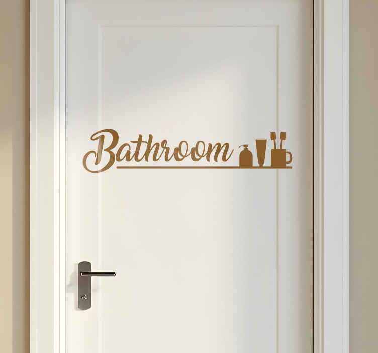 Restroom text wall decal for bathroom
